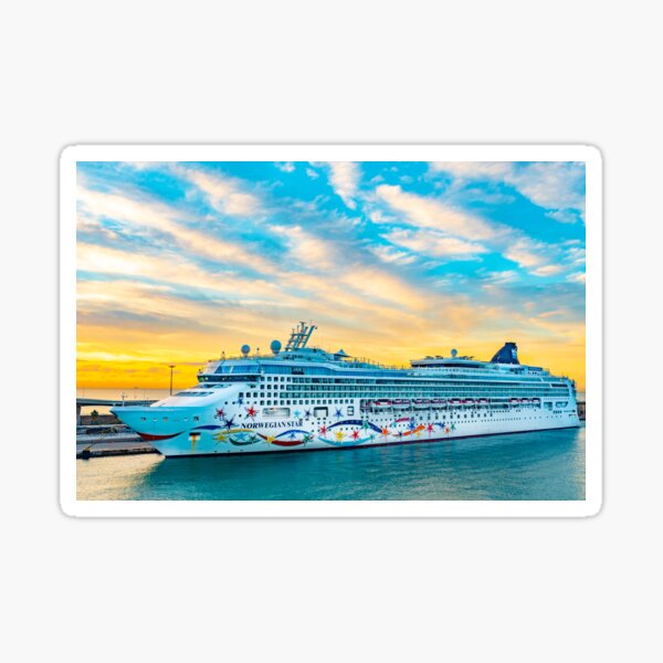 "Norwegian NCL Star Cruise Ship in Barcelona, Spain" Sticker for Sale ...