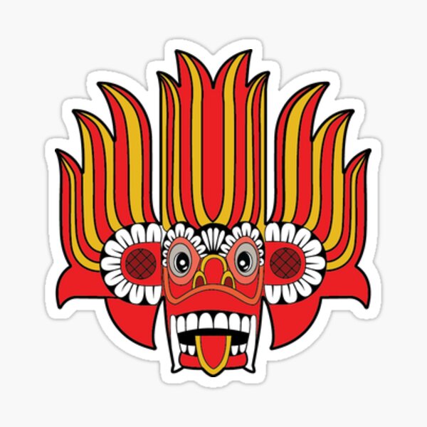 "Gini Raksha meaning Fire devil " Sticker by Kevinpieris | Redbubble