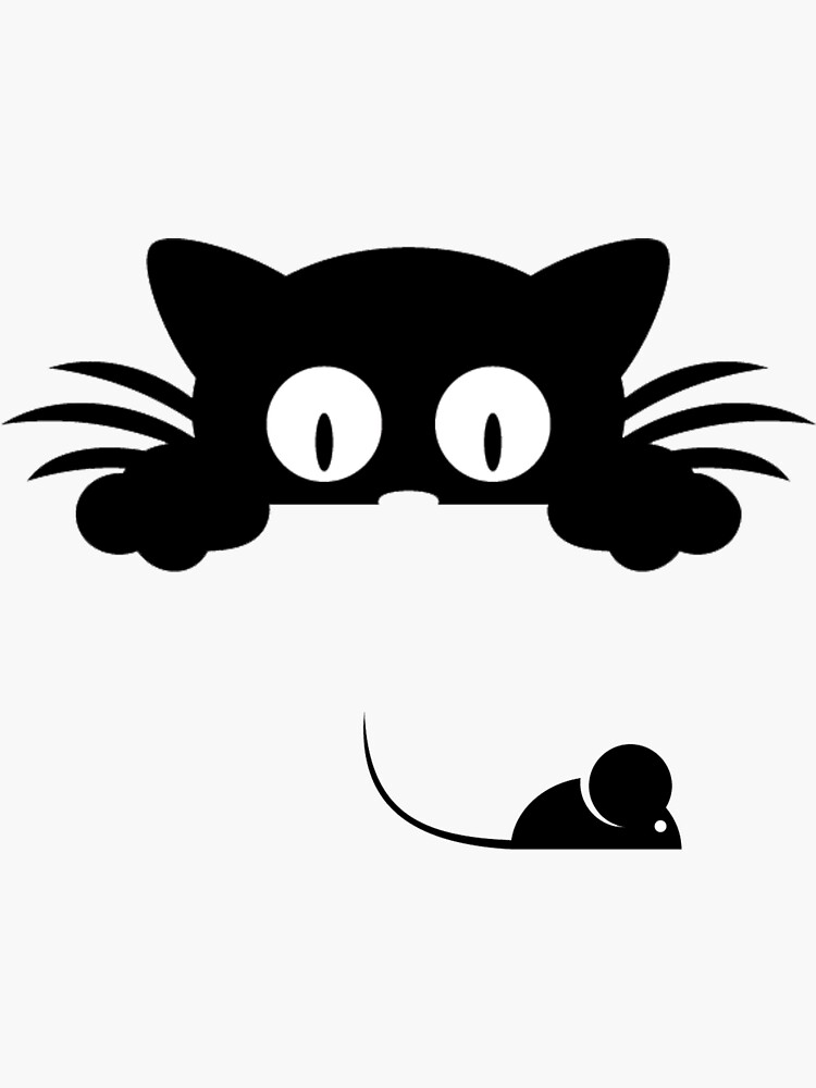 "cat and rat funny illustration" Sticker for Sale by Creative Designs ...