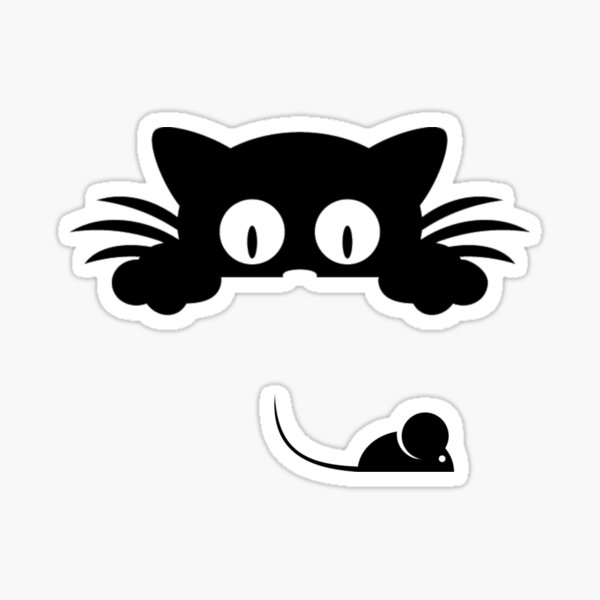 "cat and rat funny illustration" Sticker for Sale by Creative Designs ...