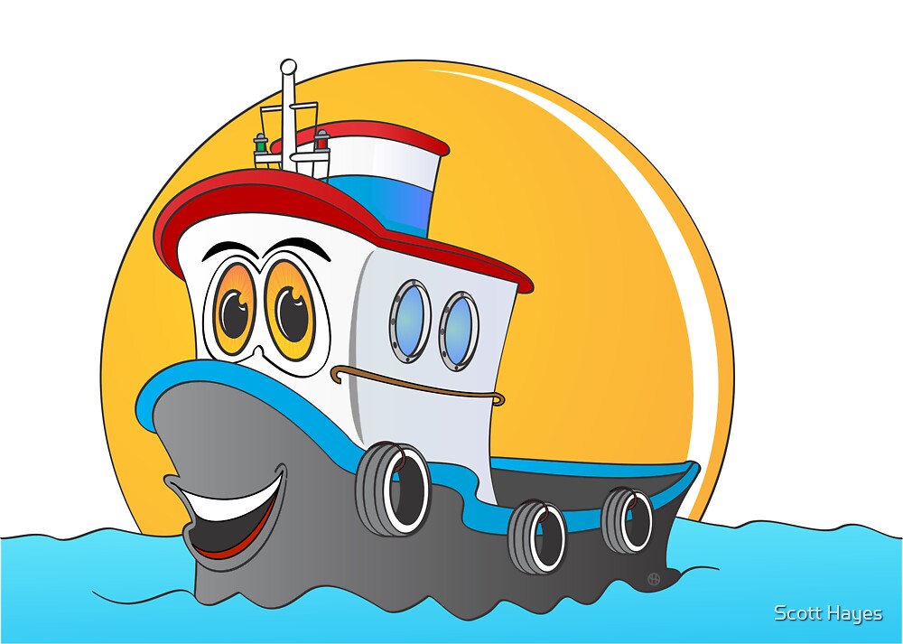 "Tug Boat Cartoon" by Graphxpro | Redbubble