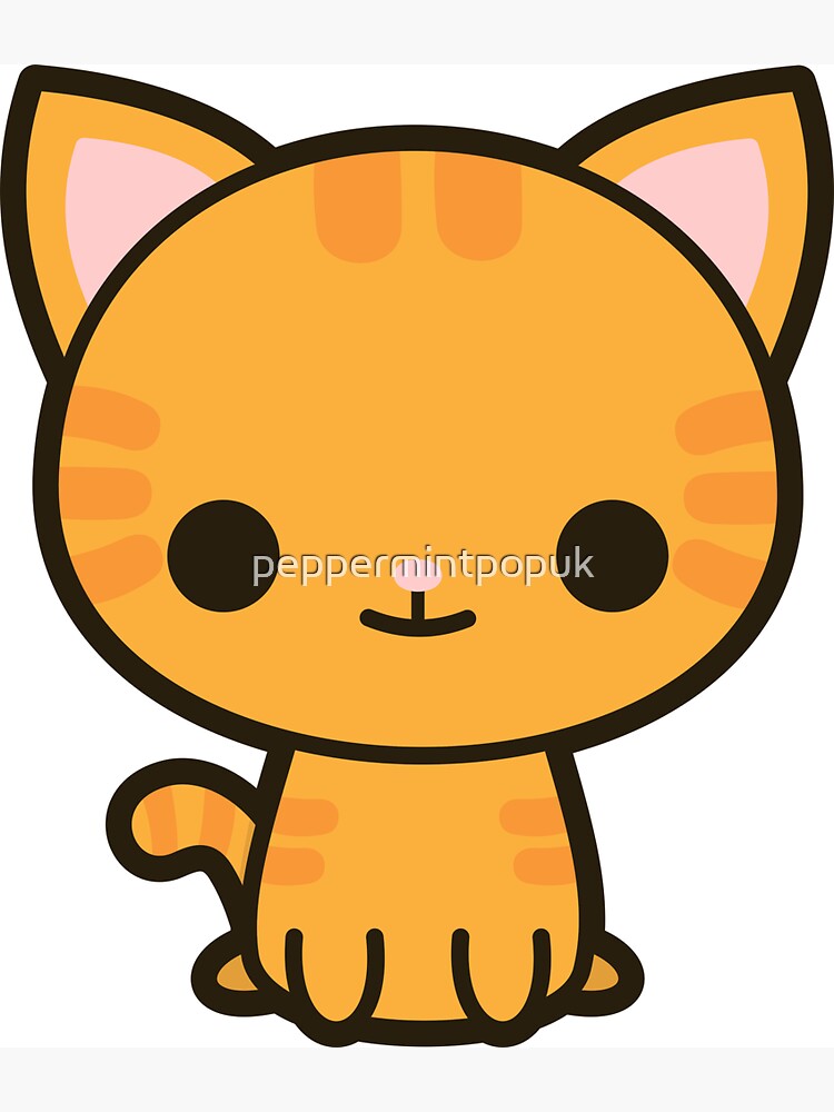Magnet for Sale avec l'œuvre « Kawaii chat roux » de l'artiste ...