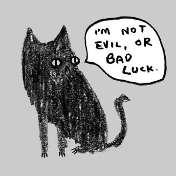 "Black Cats Aren't Evil" Sticker for Sale by Sophie Corrigan | Redbubble