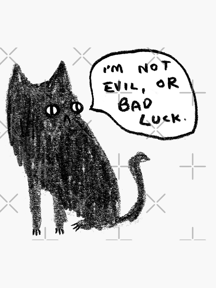 "Black Cats Aren't Evil" Sticker for Sale by Sophie Corrigan | Redbubble