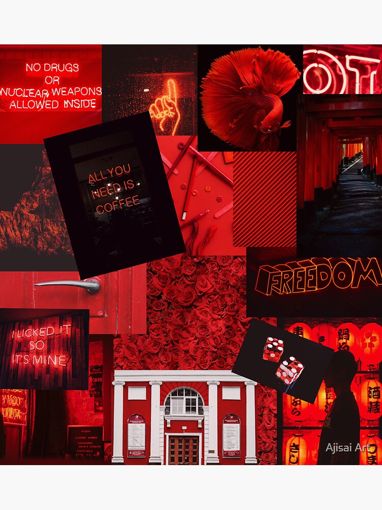 "Collage of Red Things" Sticker by neonlover | Redbubble