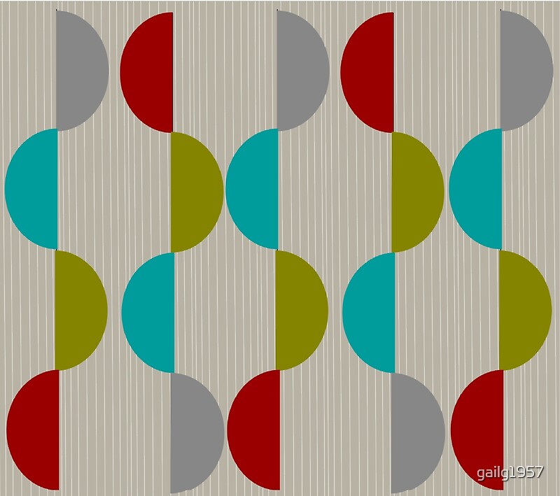 "Mid-Century Modern Half Moons" by Gail Gabel, LLC | Redbubble