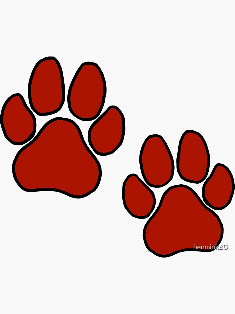 "Red Paw" Sticker for Sale by benmink20 | Redbubble