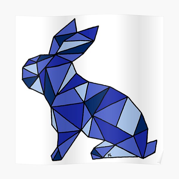 "Geometric Rabbit || Shapes || Abstract Animal || Nature" Poster for ...
