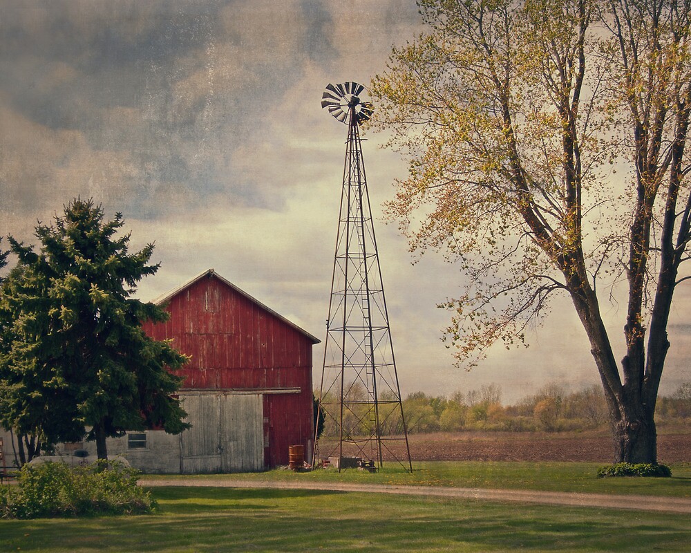 "Midwest Farm with Wind Vane" by ktryon | Redbubble