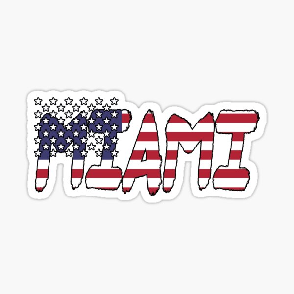 "Miami Alt Travel Emblem" Sticker by tigshahamblk | Redbubble