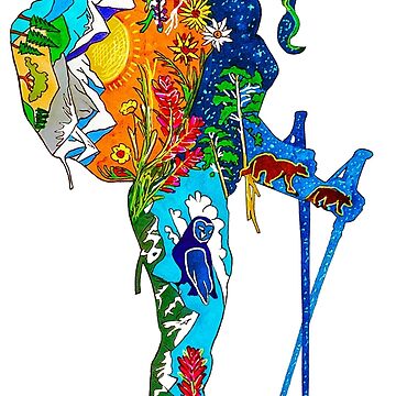 "Hiker Gal" Sticker for Sale by alinadruf | Redbubble