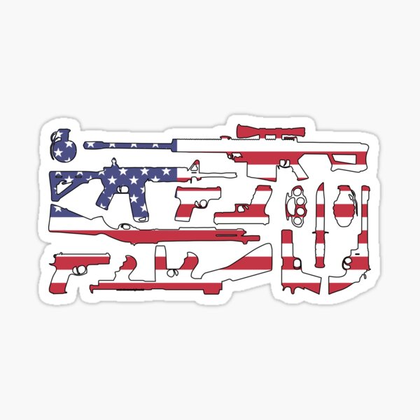 "American Guns Flag " Sticker for Sale by ManyShirts | Redbubble