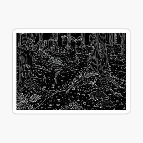"Nocturnal Animals of the Forest" Sticker for Sale by Sophie Corrigan ...