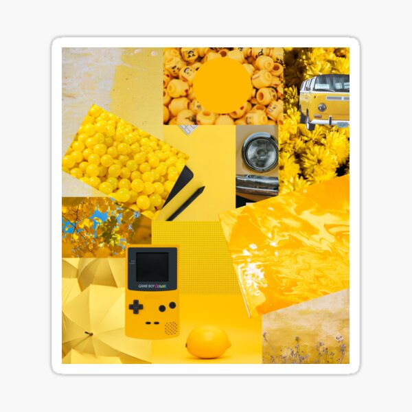 "Yellow Aesthetic Themed Collage" Sticker for Sale by neonlover | Redbubble