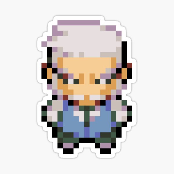 "Professor Rowan Overworld Sprite" Sticker by fourfourfour | Redbubble