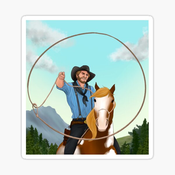 "Arthur Morgan Sticker" Sticker by MelchDoodles | Redbubble