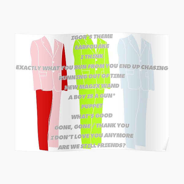 "igor tracklist" Poster by SimonNeedham | Redbubble