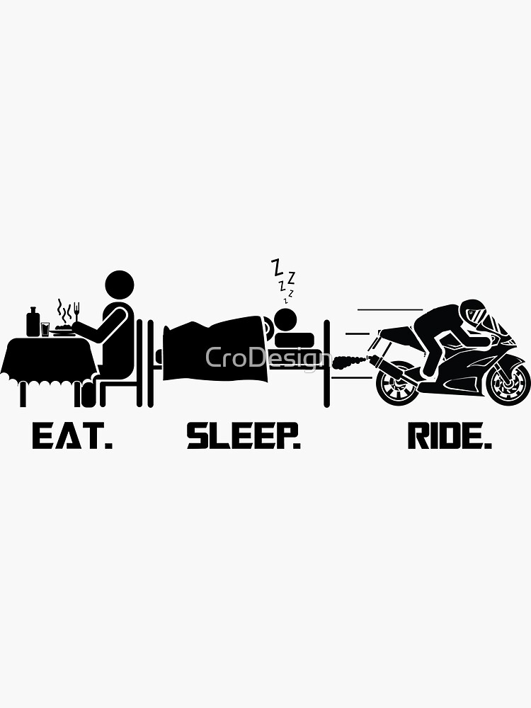 "Eat. Sleep.Ride." Sticker for Sale by CroDesign | Redbubble
