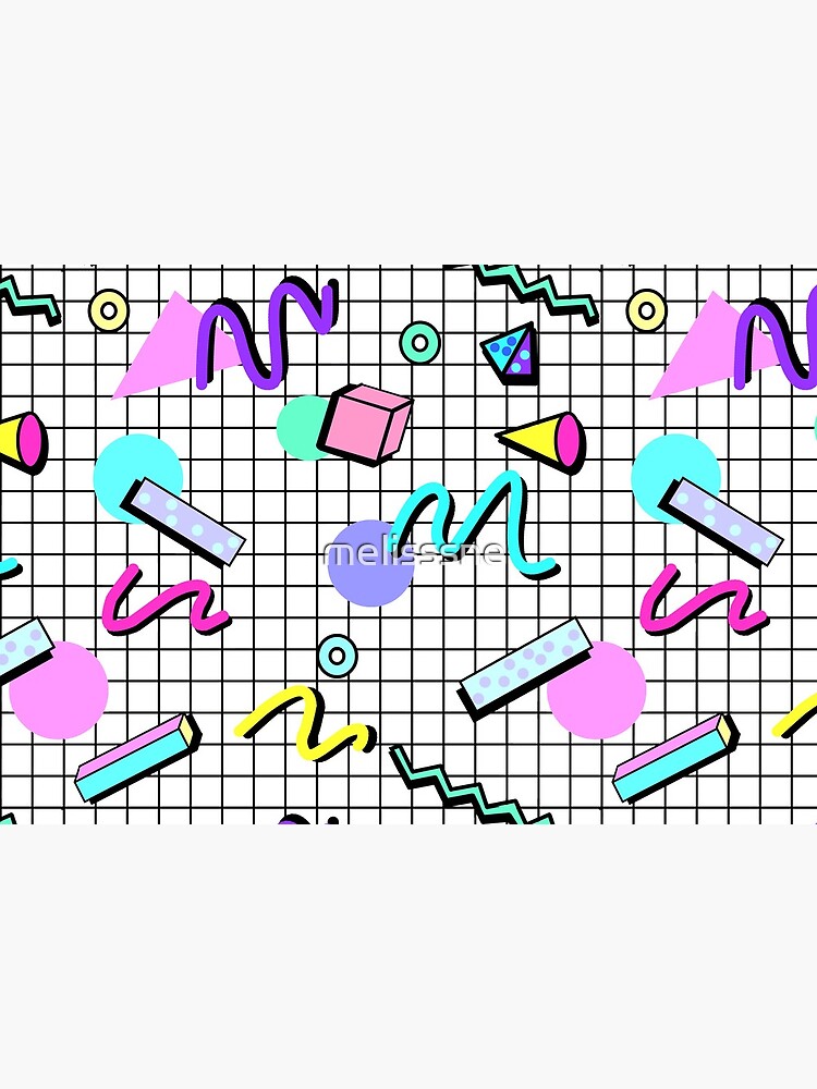 "80s Retro Party Grid Design (White BG)" Mask by melisssne | Redbubble