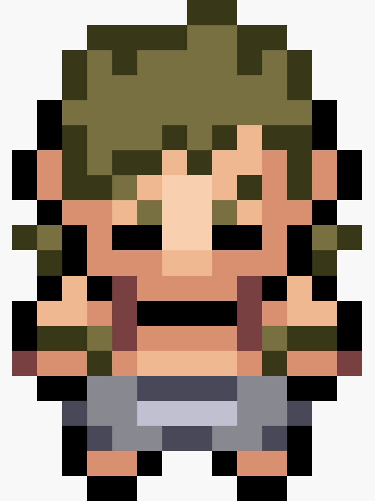 "Bruno Overworld Sprite: FRLG" Sticker by fourfourfour | Redbubble