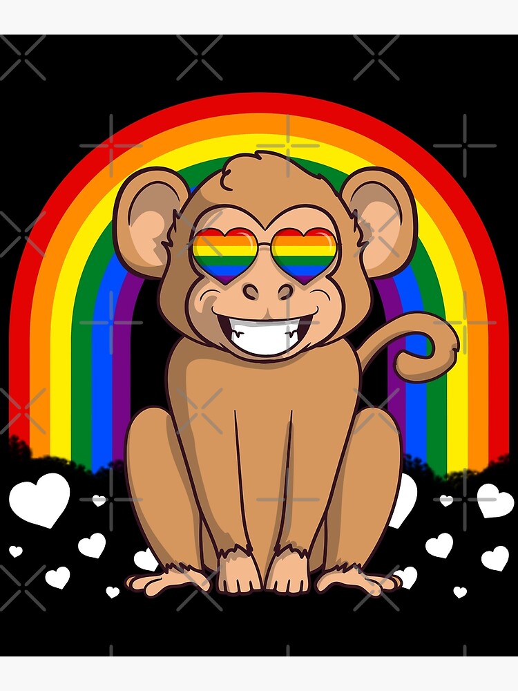 "LGBTQ Monkey Gay Pride Rainbow" Poster for Sale by fatamyfan1 | Redbubble