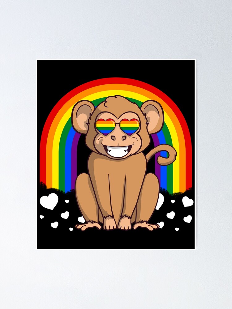 "LGBTQ Monkey Gay Pride Rainbow" Poster for Sale by fatamyfan1 | Redbubble