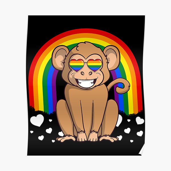 "LGBTQ Monkey Gay Pride Rainbow" Poster for Sale by fatamyfan1 | Redbubble