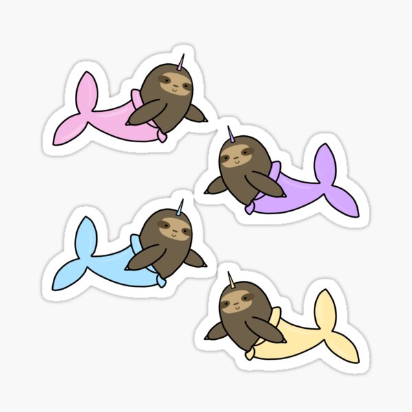 "Pack of mermaid sloths" Sticker for Sale by Pastel-PaletteD | Redbubble