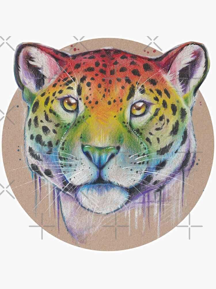 "Rainbow Leopard" Sticker by kattvalk | Redbubble