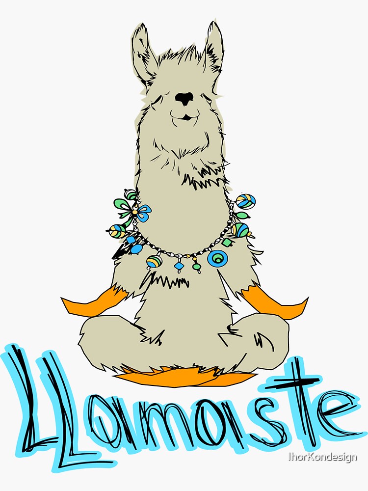 "Llamaste Meditation Llama Funny Humor Novelty Gift" Sticker for Sale ...