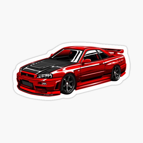 "Nissan Skyline GT-R R34" Sticker for Sale by Aliaksandr | Redbubble