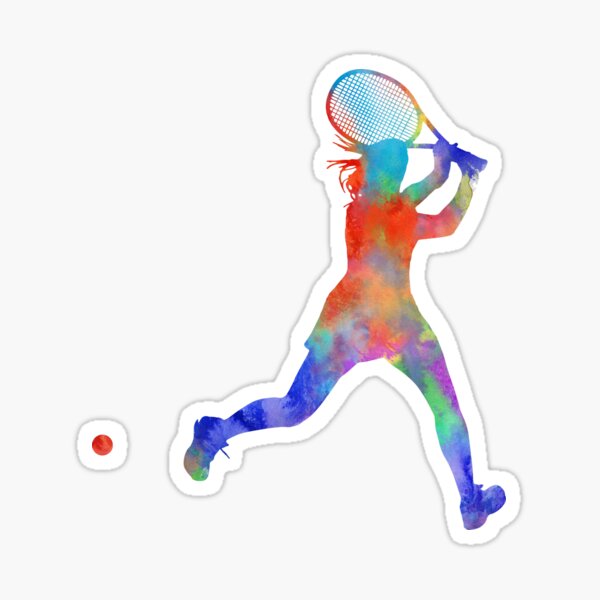 "Female tennis player" Sticker for Sale by Rosaliartbook | Redbubble