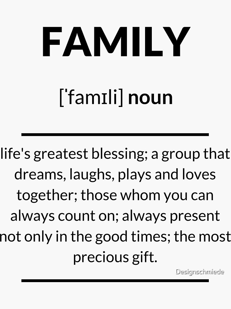 "Family Definition | Dictionary Collection" Sticker for Sale by ...