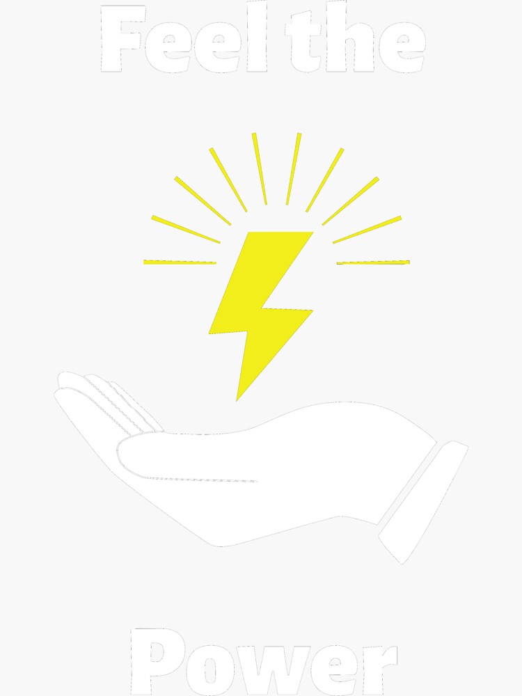 "Feel the power funny quote black background" Sticker by SilkyBitter ...