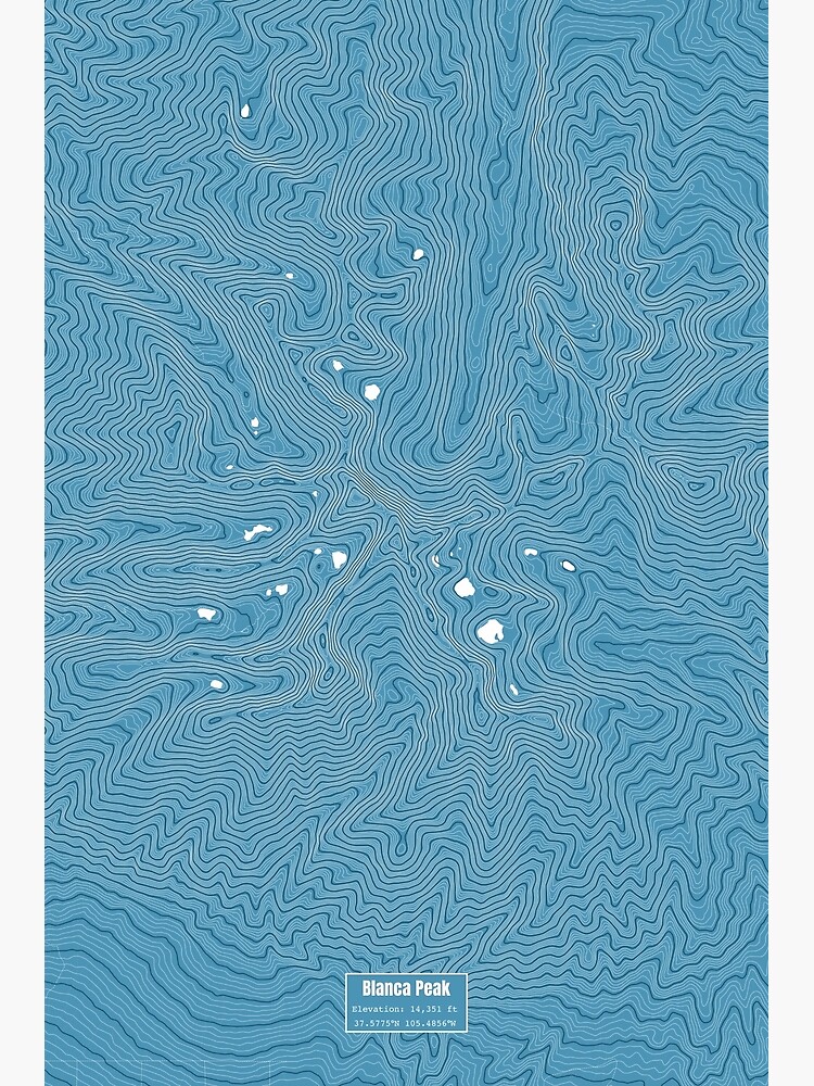 Lámina fotográfica «alto Mapa Topográfico del Pico Blanca - Azul» de ...