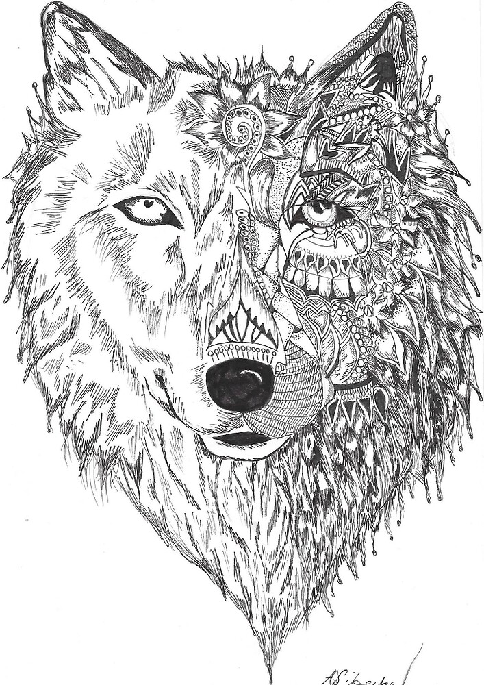 "Aztec Wolf" by heyitstitch | Redbubble