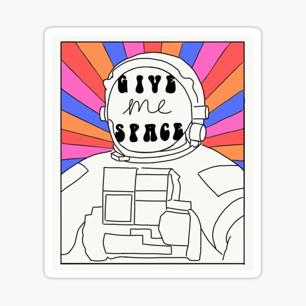 "give me space astronaut-white" Sticker for Sale by georgiaholly56 ...