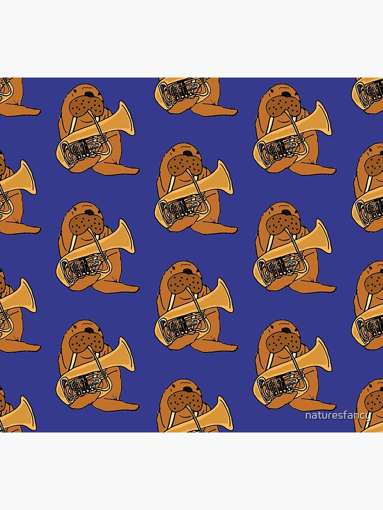 "Funny Walrus Playing Tuba Cartoon" Socks for Sale by naturesfancy ...