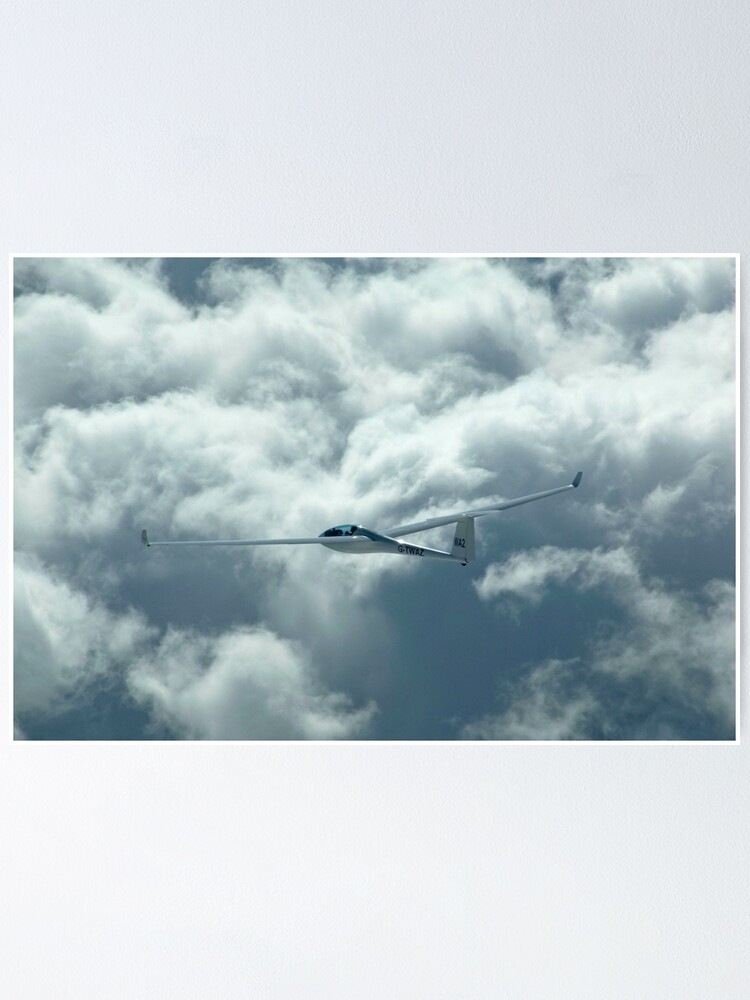 "Glider flying above the clouds." Poster for Sale by sandyprints ...