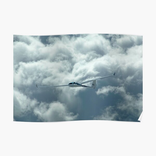 "Glider flying above the clouds." Poster for Sale by sandyprints ...