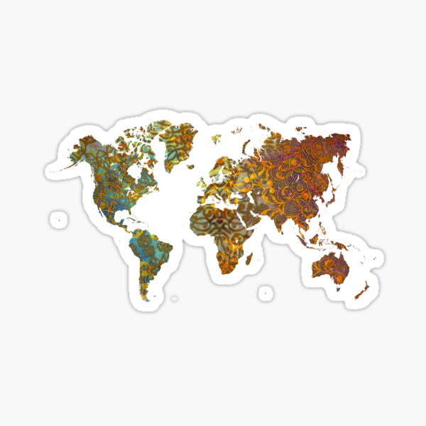 "world map #worldmap #map" Sticker for Sale by JBJart | Redbubble