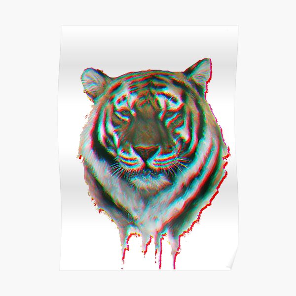 "Trippy Tiger Art" Poster by primawm | Redbubble