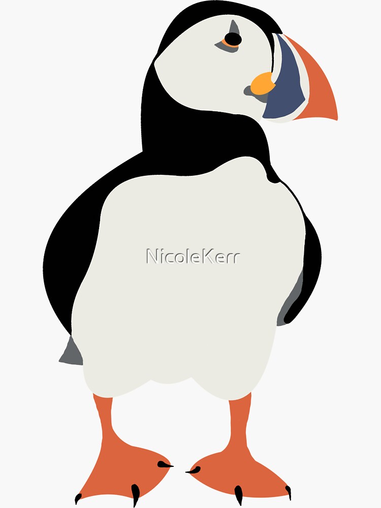 "Puffin" Sticker for Sale by NicoleKerr | Redbubble