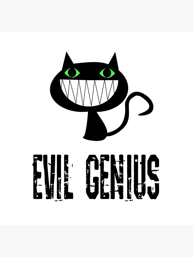 "Evil Genius Funny Black Cat" Throw Pillow for Sale by fizzypoptees ...
