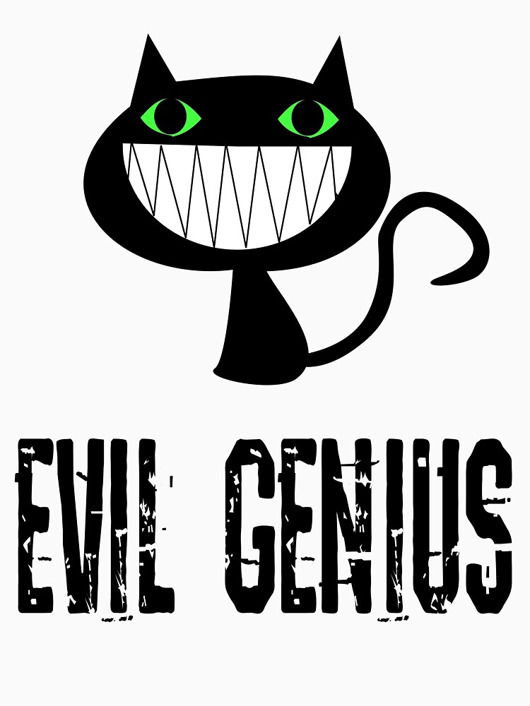 "Evil Genius Funny Black Cat" T-shirt for Sale by fizzypoptees ...