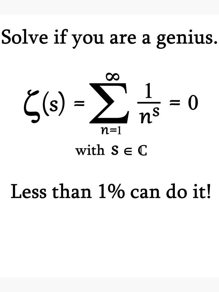 Lámina fotográfica «Función de Riemann Zeta matemático nerd matemático ...