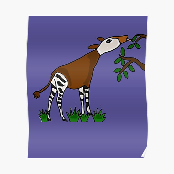"Cool Okapi Cartoon" Poster by naturesfancy | Redbubble