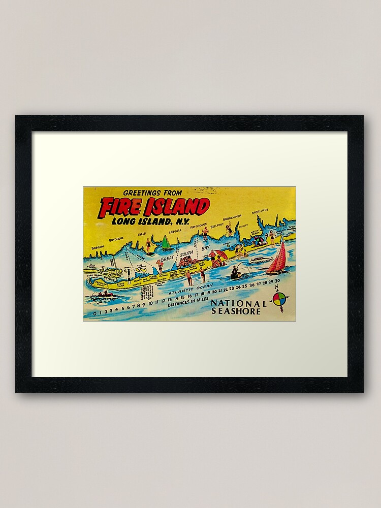 "Fire Island Postcard" Framed Art Print for Sale by leit | Redbubble