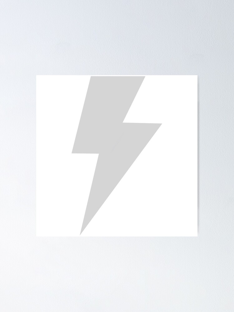 "Grey Lightning Bolt" Poster for Sale by sloanegriffiths | Redbubble