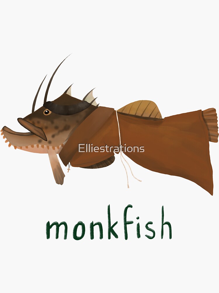 "Monkfish" Sticker for Sale by Elliestrations | Redbubble
